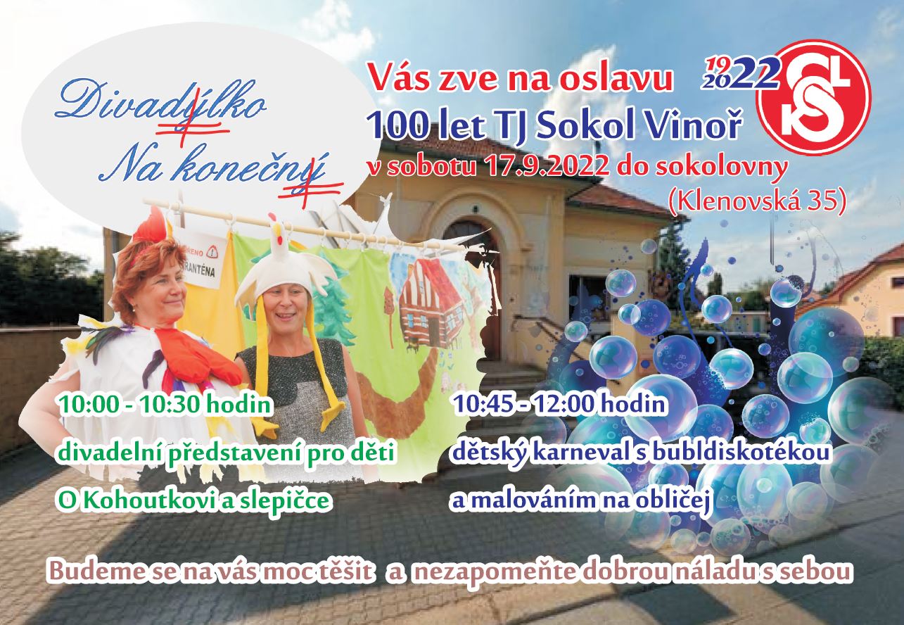 Oslavy 100 let TJ Sokol Vinoř – Městská část Praha-Vinoř